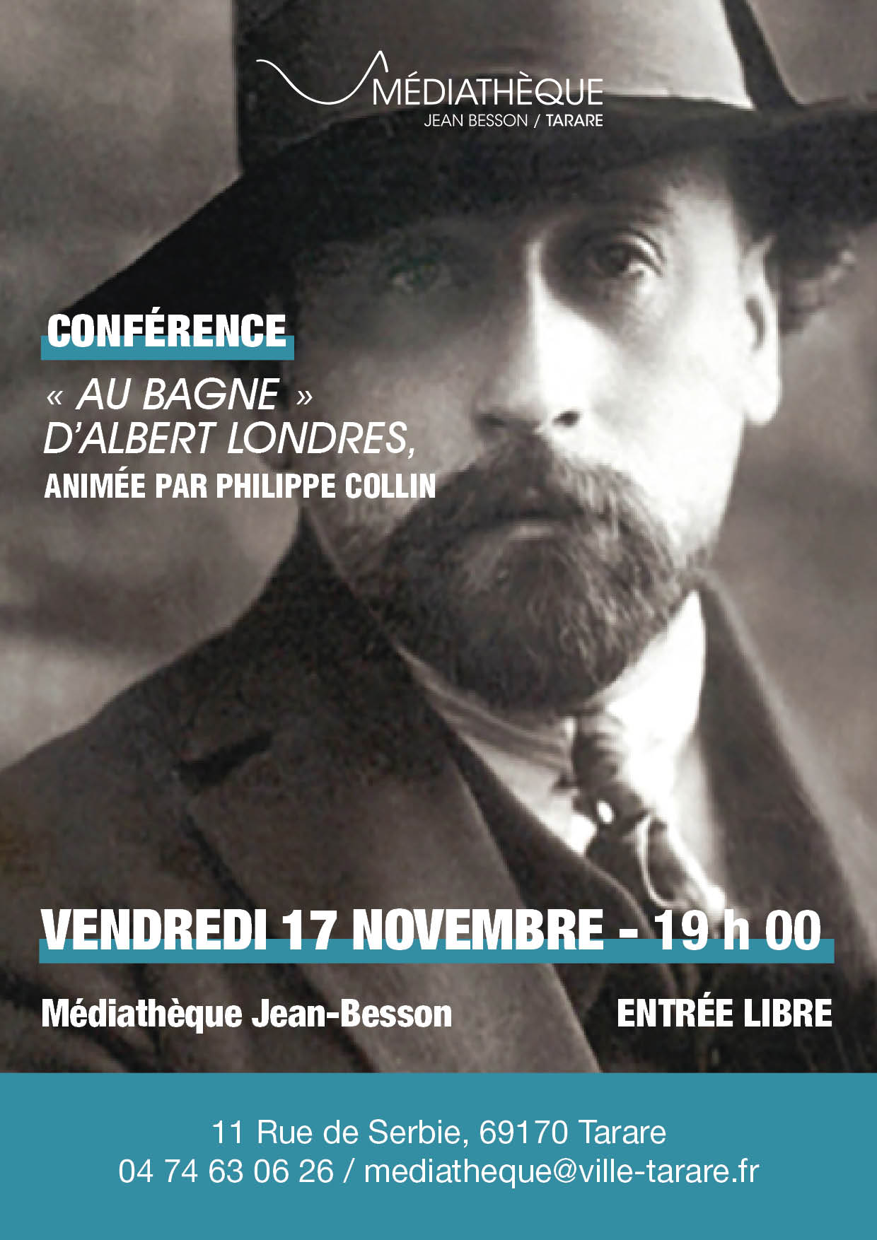 Conférence “Au bagne” d’Albert Londres – Ville de Tarare